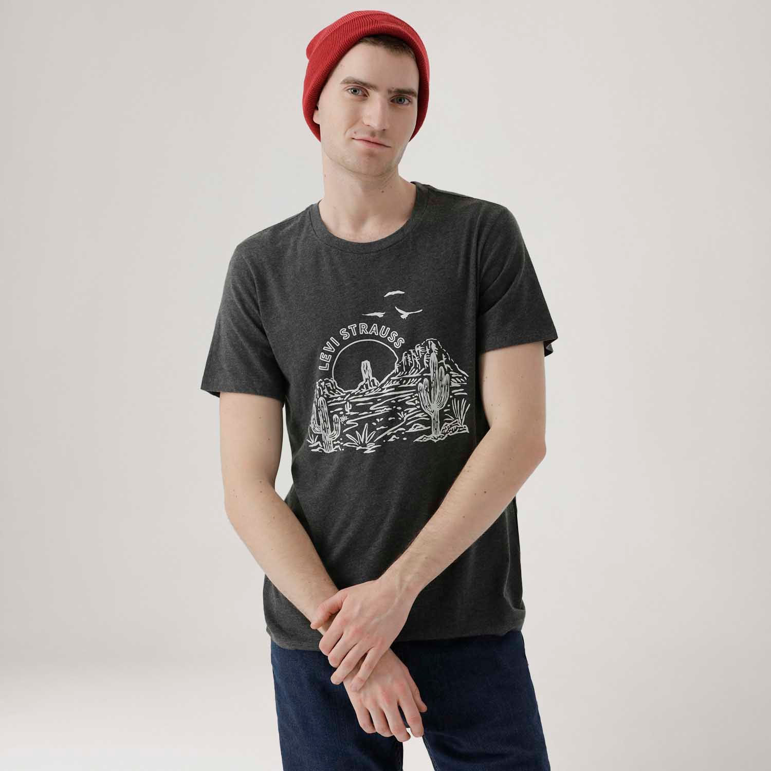 Camiseta Levi's® Graphic Crewneck Preta Manga Curta - Levi's® Brasil