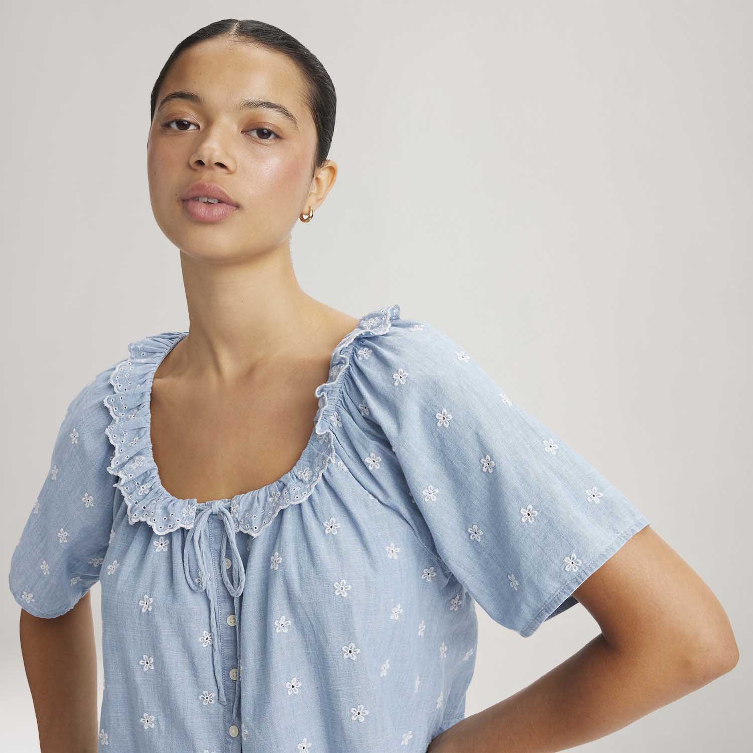 Blusa Levi's® Lyka Azul Manga Curta - Levi's® Brasil