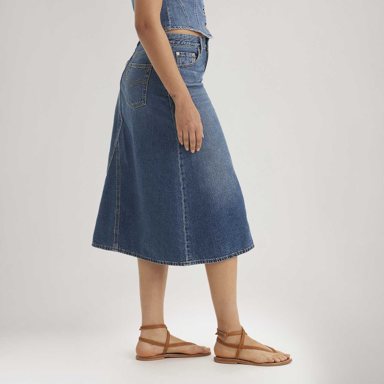 Saia Jeans Levi's® High Rise Aline Decon Lavagem Média - Levi's® Brasil