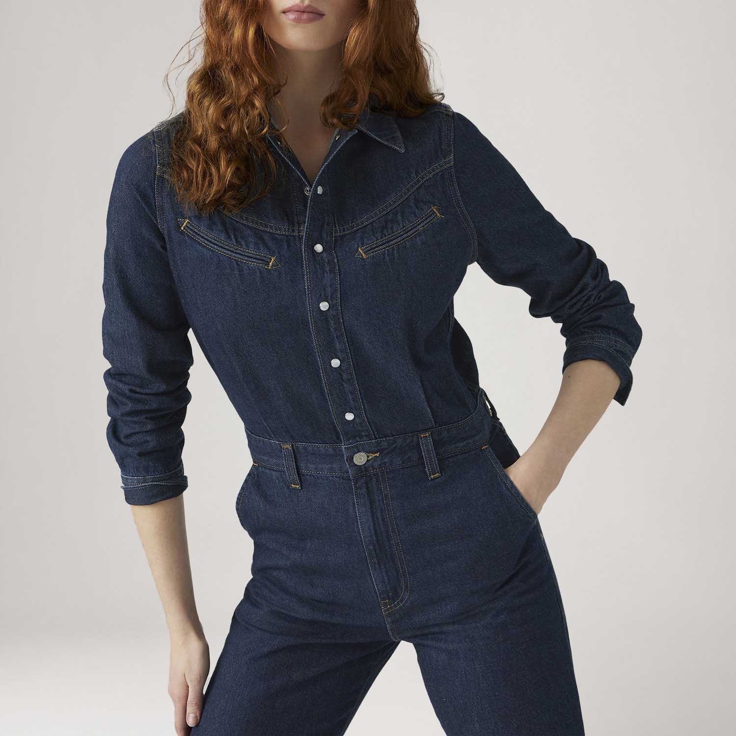 Macacão Jeans Levi's® Rinoa Wide Leg Lavagem Escura - Levi's® Brasil