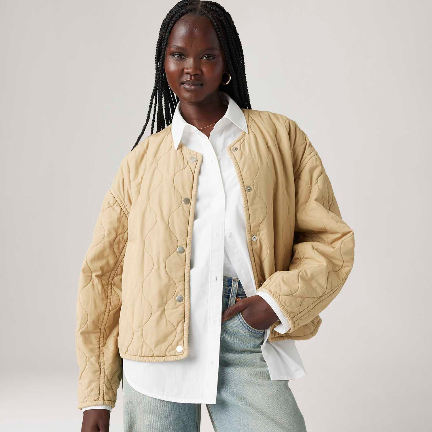 Casaco Levi's® Rumer Quilted Linder Bege 001FR0000 - Levi's® Brasil